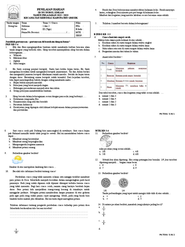 Soal PH Tema 5 ST12 | PDF