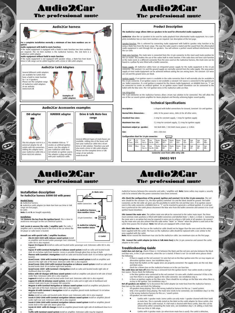 Installation Instructions and Troubleshooting Guide for Audio2Car ...