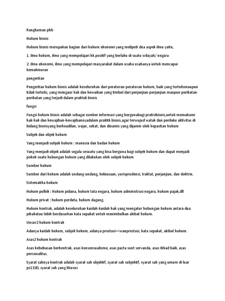 Rangkuman PHB | PDF