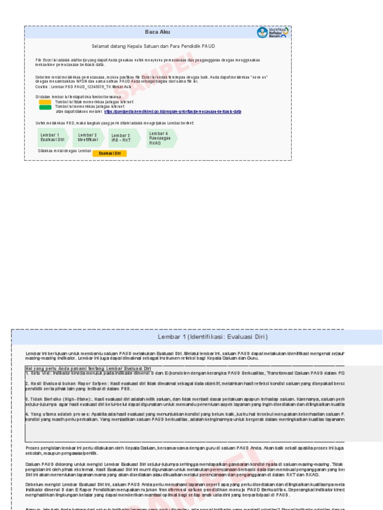 Contoh Lembar PBD PAUD - Version 10.0 | PDF