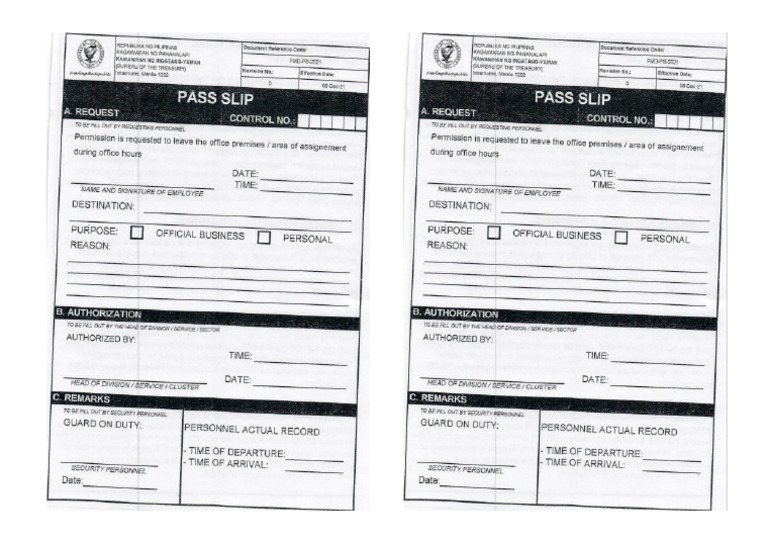 Pass Slip | PDF