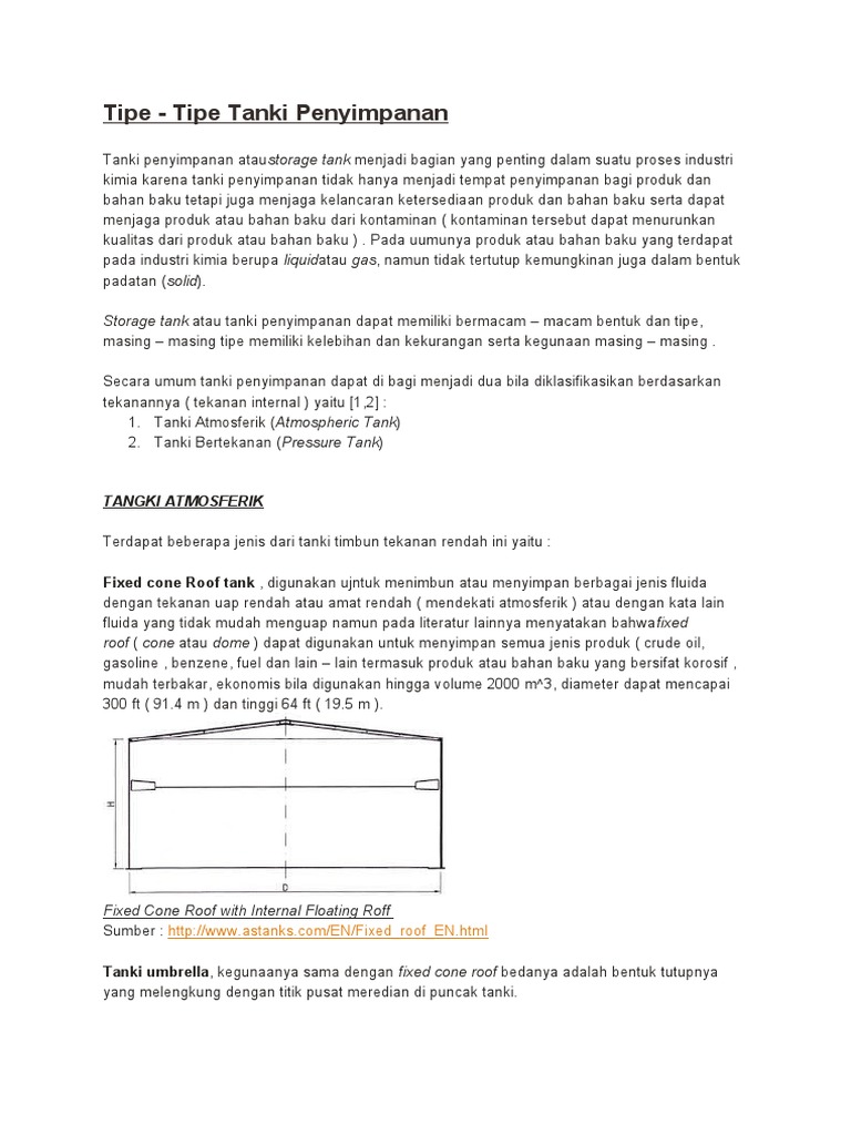 Tipe Tangki Penyimpanan | PDF | Griya & Taman