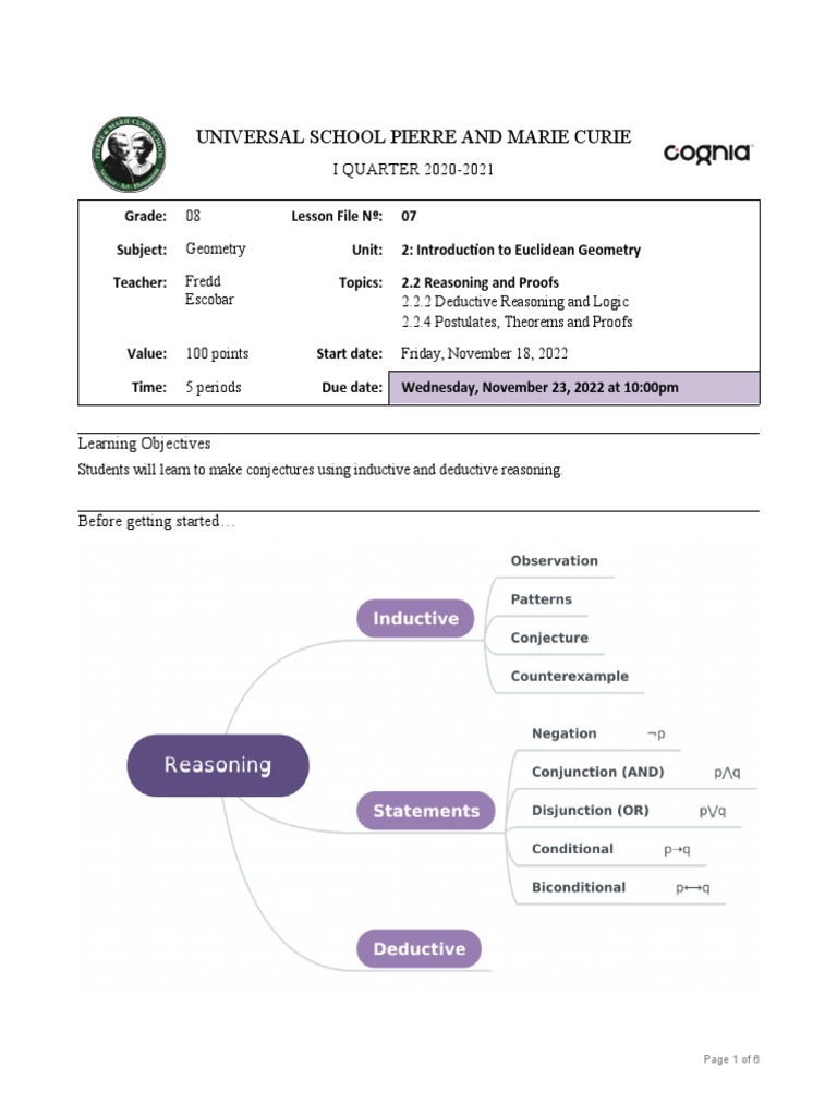 LF07 Math08 2023 IIQ | PDF | Deductive Reasoning | Mathematical Proof