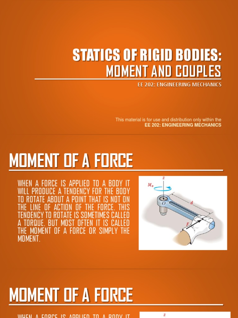 EE 202. 04. Moment and Couples | PDF | Torque | Euclidean Vector