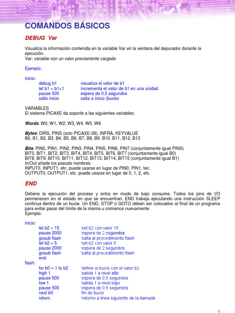 Comandos Basic | PDF | Áreas de informática | Desarrollo de software