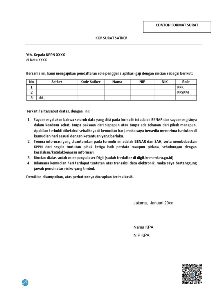 2023 Blangko Form Surat Penunjukan Role Pada Aplikasi Gajipdfpdf | PDF