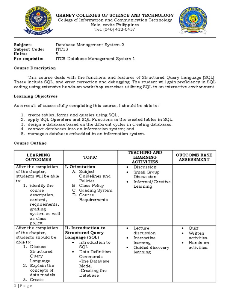 Database Management II | PDF | Databases | Sql