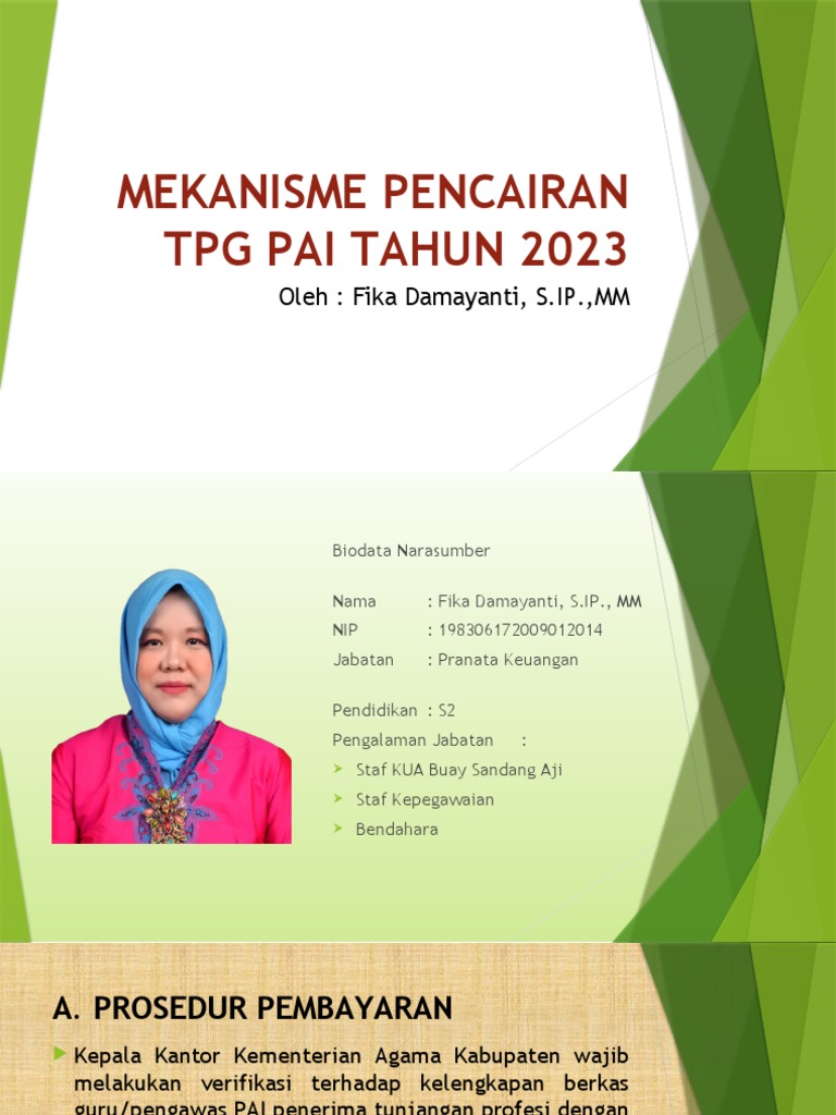 Mekanisme Pencairan TPG Pai Tahun 2023 | PDF