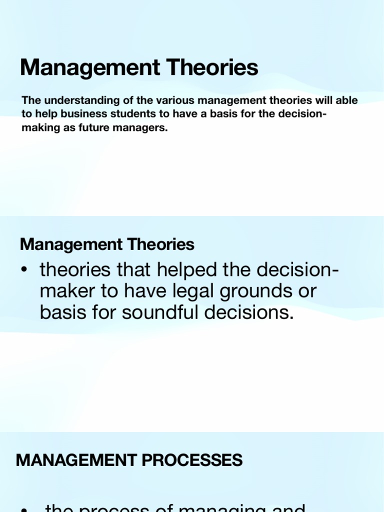 Management Theories | PDF | Business Economics | Economies