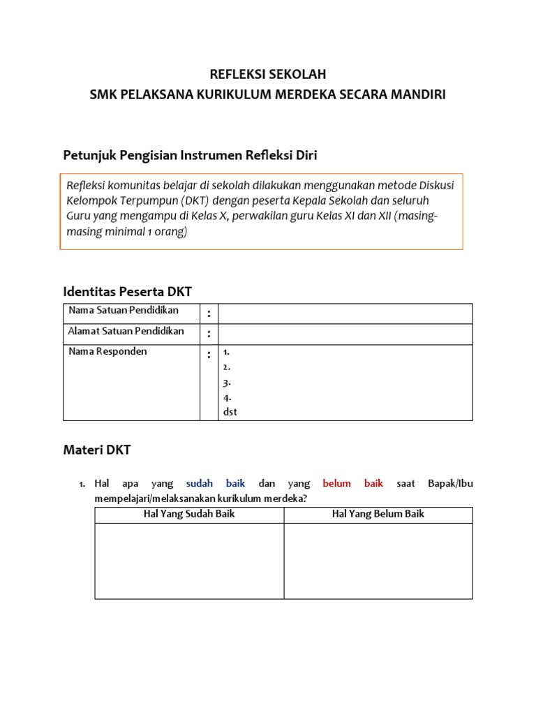 Panduan Refleksi IKM Sekolah | PDF