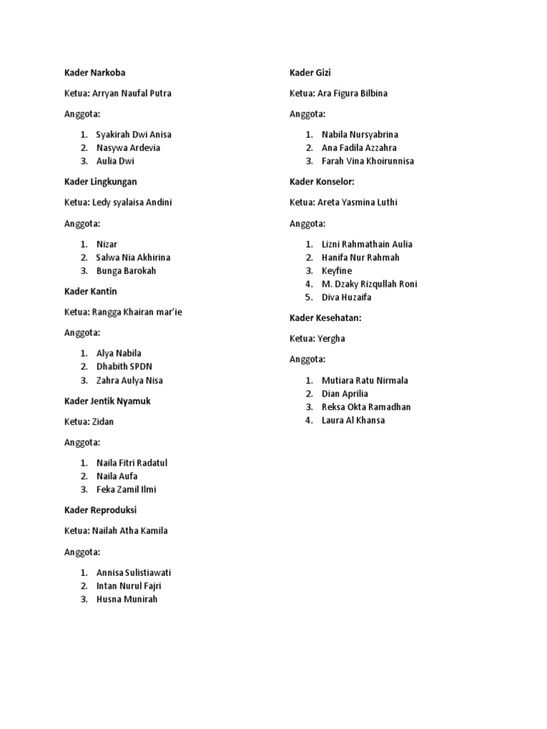 Kader Kesehatan dan Lingkungan Aktif | PDF