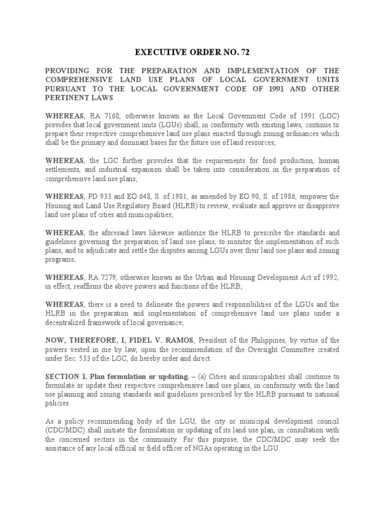 Executive Order Establishing Guidelines for Local Government Units to ...