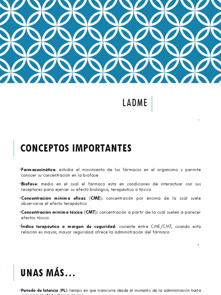 LADME | PDF | Medicamentos con receta | Farmacocinética