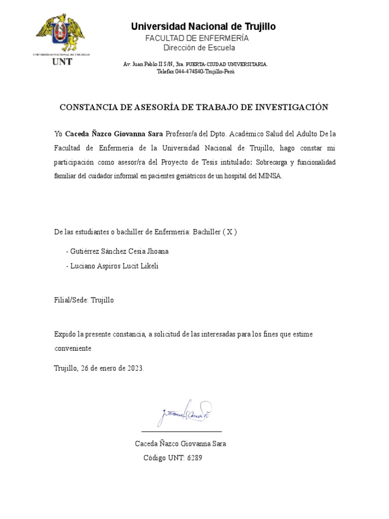 Formato de Asesoría - 1 | PDF