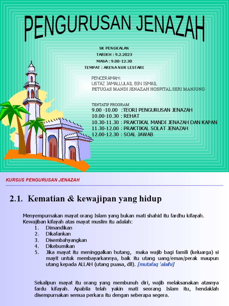 Kursus Pengurusan Jenazah 2023 | PDF