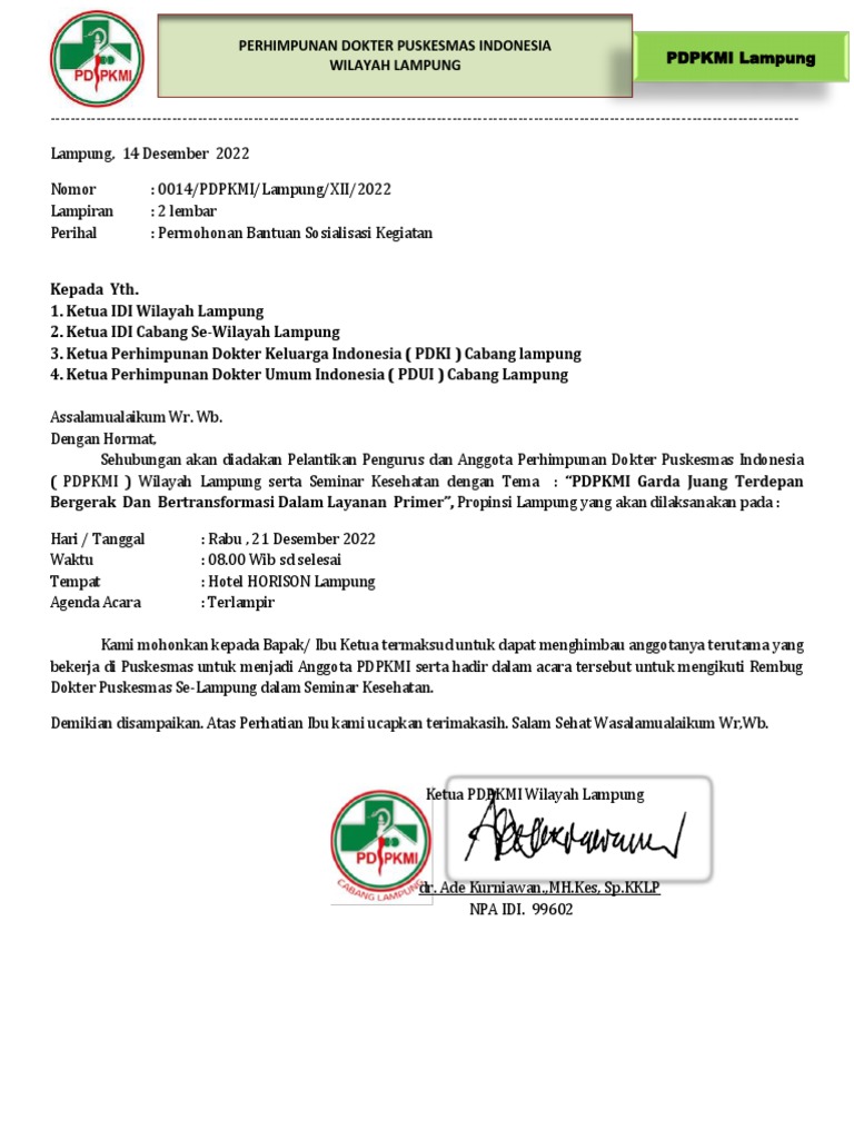 Surat Ke IDI, PDKI, PDUI | PDF