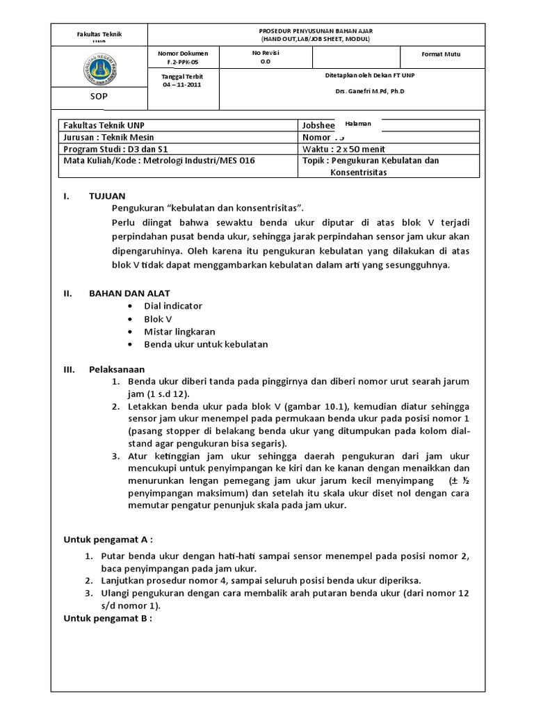 Labsheet5 Metrologi | PDF
