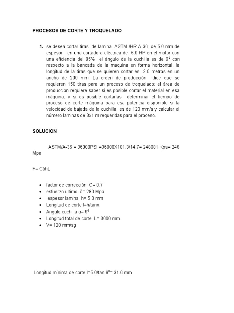 Corte y Troquelado | PDF | Ingeniería mecánica | Cantidades fisicas