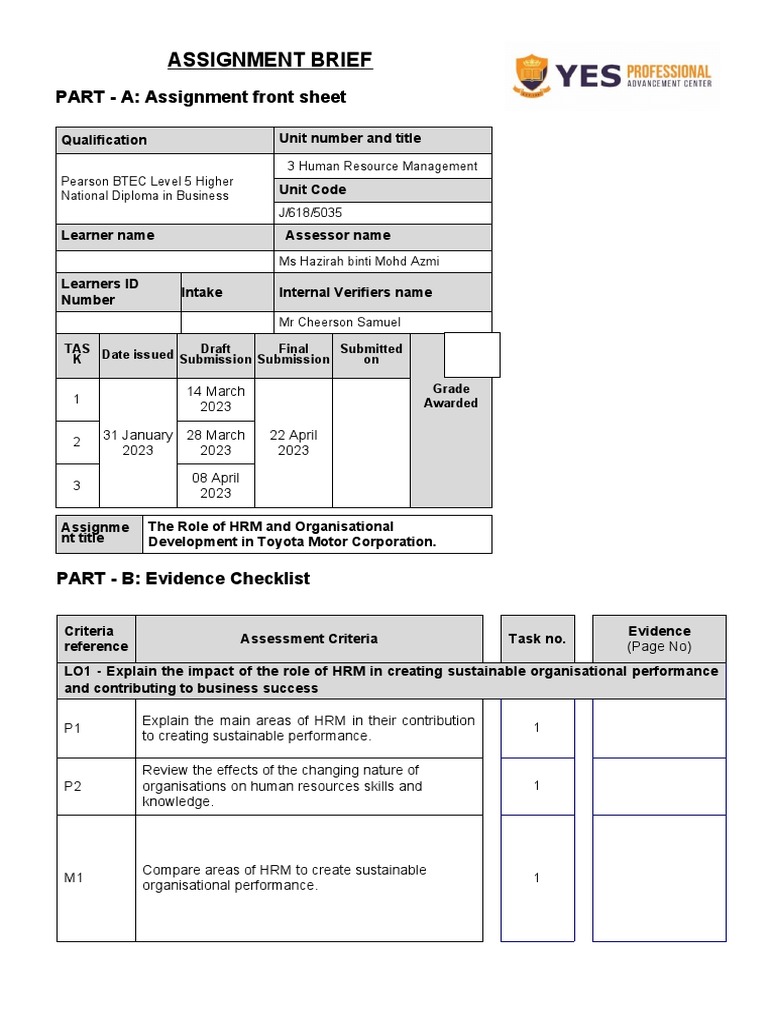 Assignment Brief - Unit 3 - Jan 2023 (New Syllabus) | PDF | Human ...