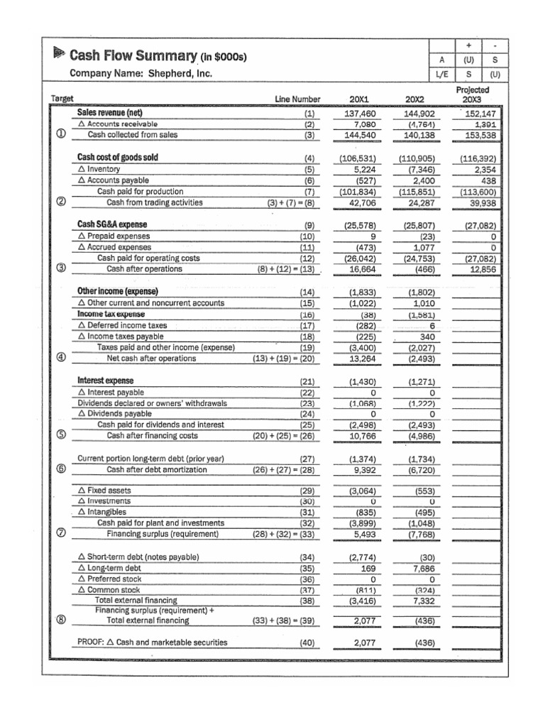 Shepherd Direct Cash Flow (With 20X3 Projections) | PDF