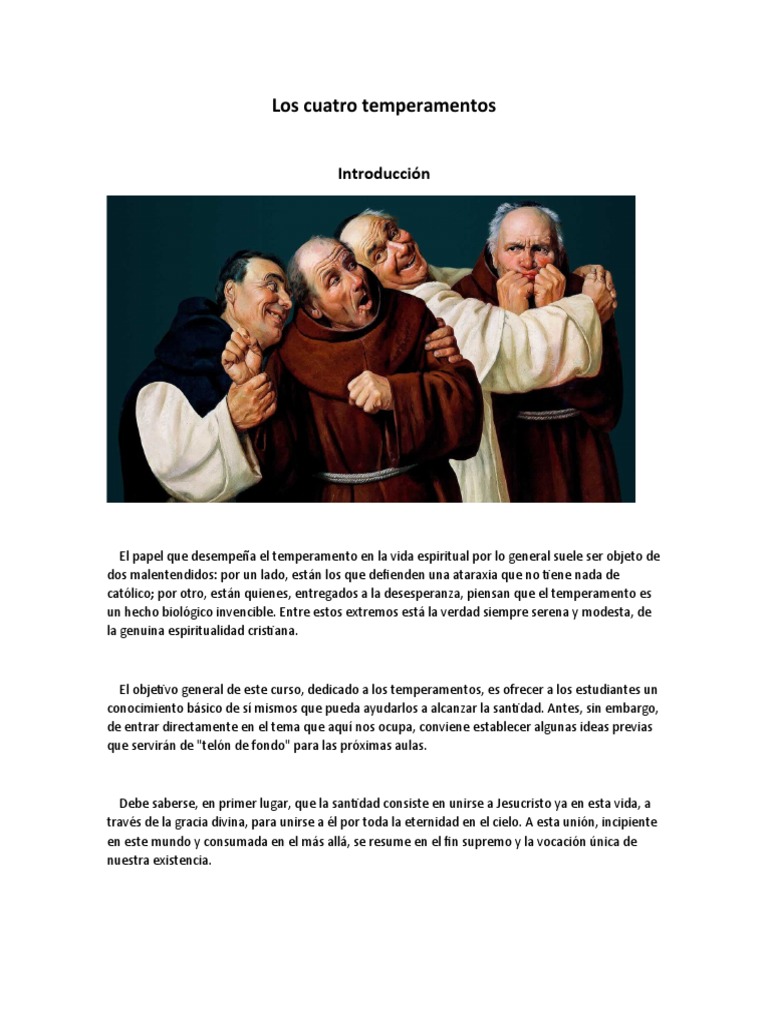 Los Cuatro Temperamentos - Aula 1 | PDF | Gravedad | Amor