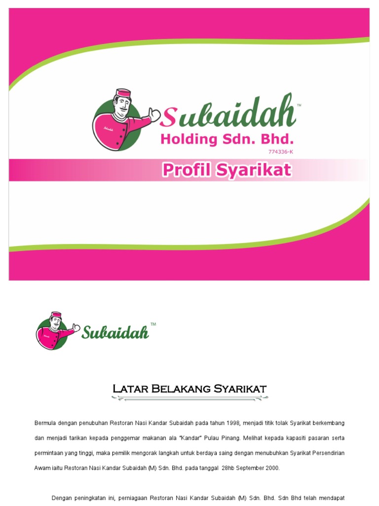 Subaidah Company - Profile | PDF