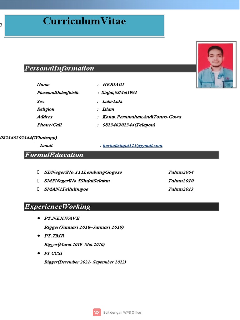 CV Rigger HERIADI | PDF