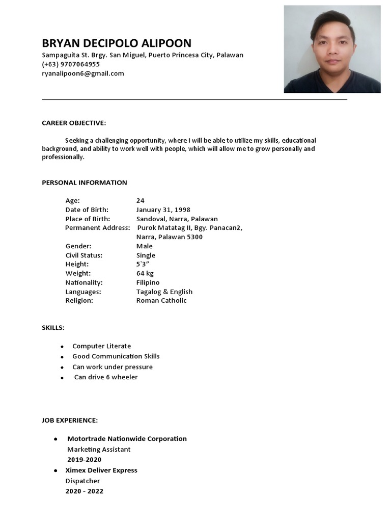 Bryan Alipoon - Resume1 | PDF