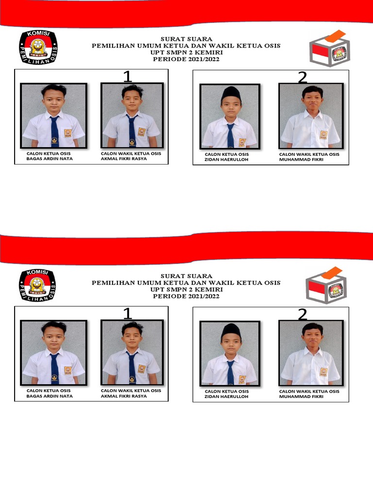 Pemilihan OSIS UPT SMPN 2 Kemiri 2021 | PDF
