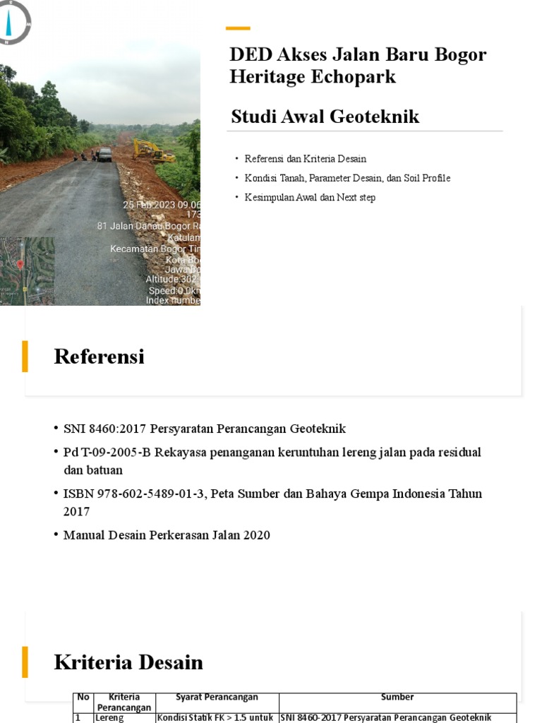 DED Akses Jalan Baru Bogor Heritage Echopark PRELIMINARY | PDF