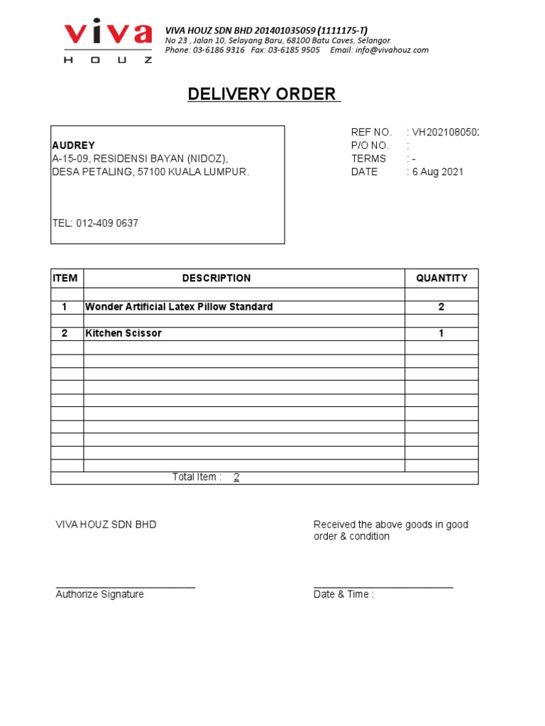 2067 Audrey Direct Order | PDF