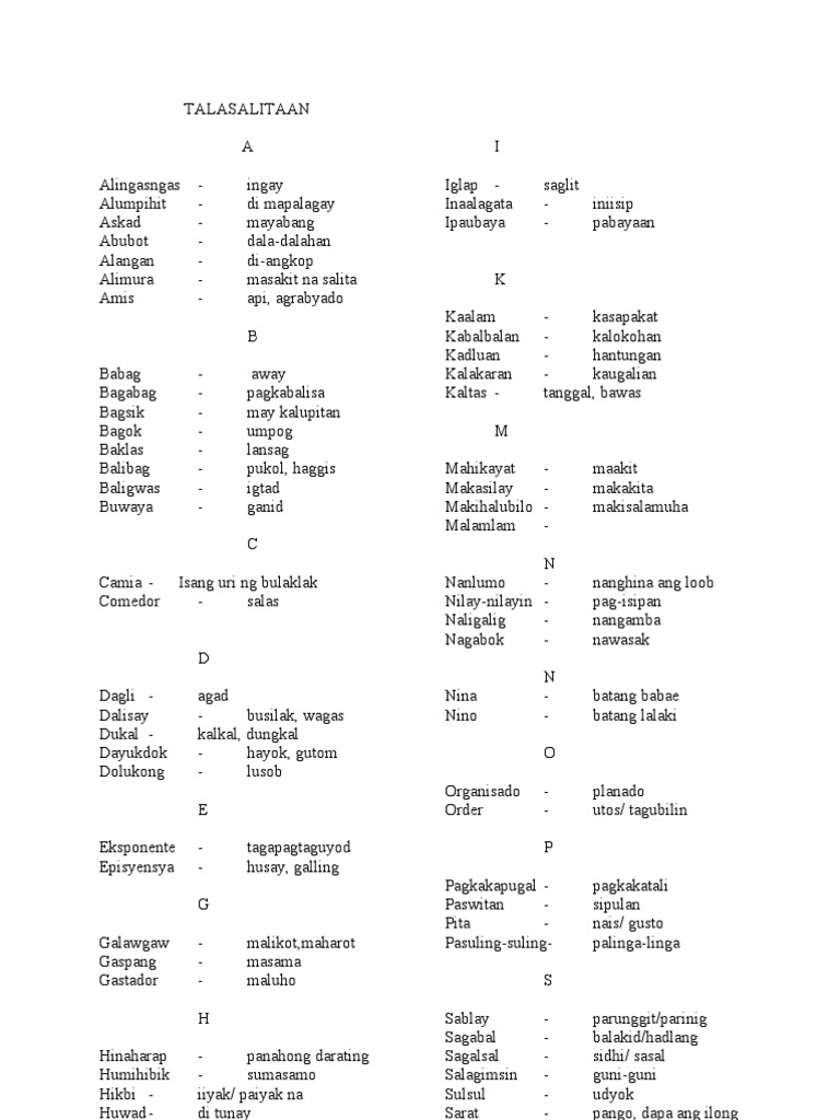 TALASALITAAN | PDF