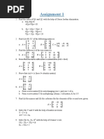 Mat Lab Assignment 1 | PDF | Matrix (Mathematics) | Mathematical Analysis