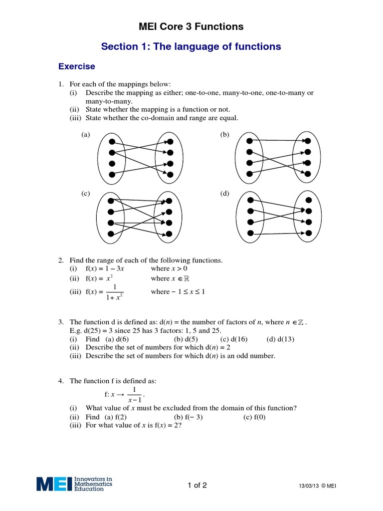 Section 1 The Language Of Functions Pdf Cartesian Coordinate System Function Mathematics