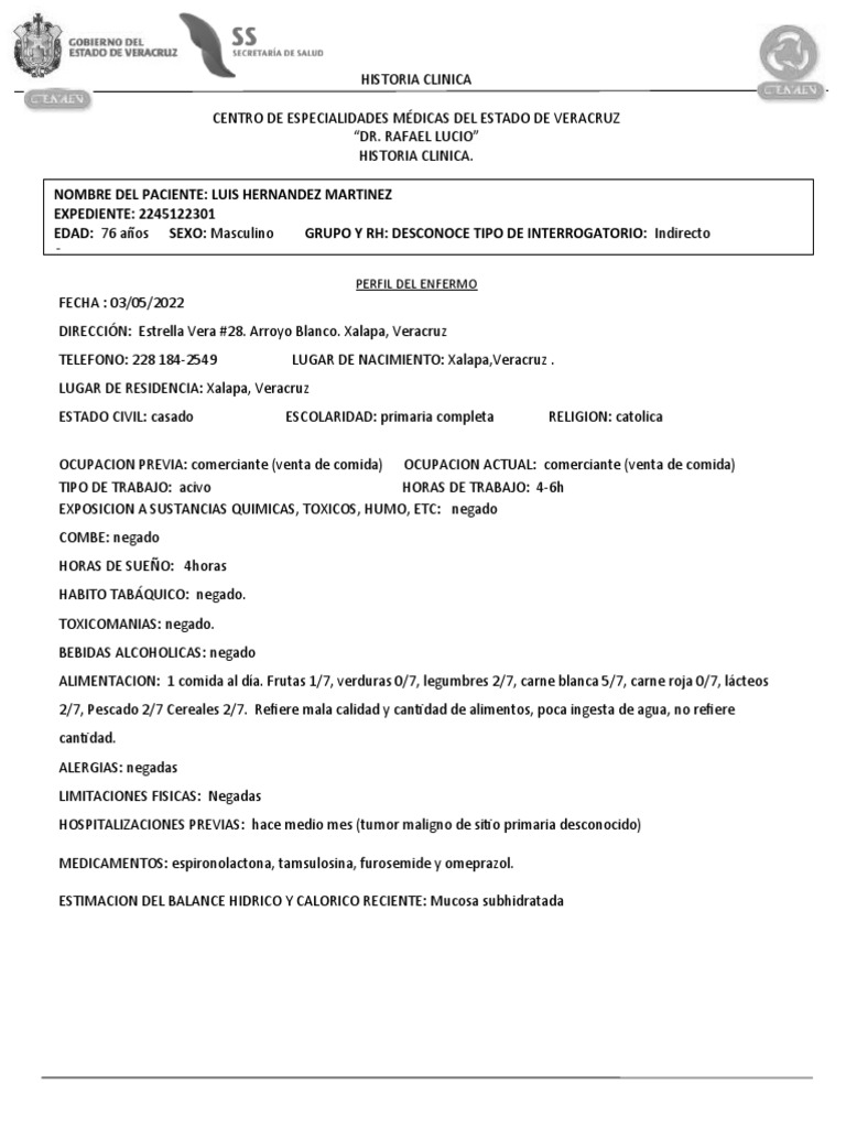 HC Jaime Contreras Garcia | PDF | Causas de la muerte | Enfermedades y ...