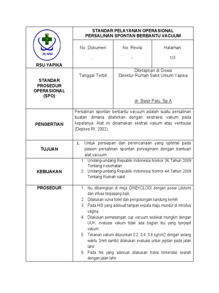 Persalinan Spontan Berbantu Vacum | PDF