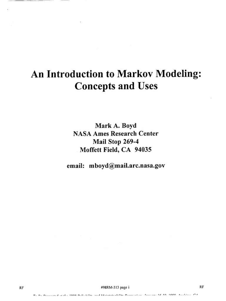 An Introduction to Markov Modeling: Concepts and Uses | PDF ... An Introduction to Markov Modeling: Concepts and Uses | PDF ...