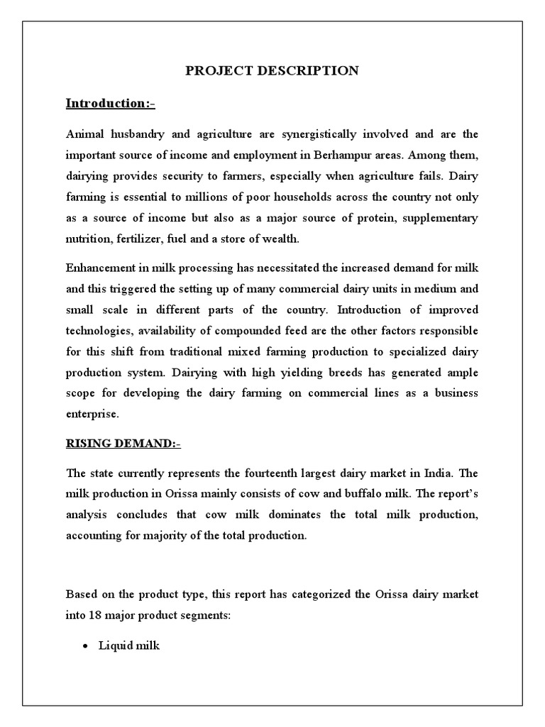 Dary Farming Project | Download Free PDF | Milk | Dairy