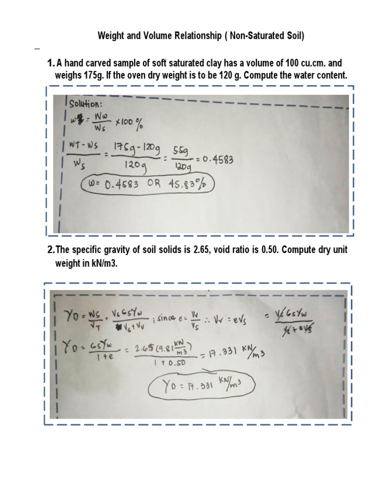 Weight and Volume Relationship | PDF