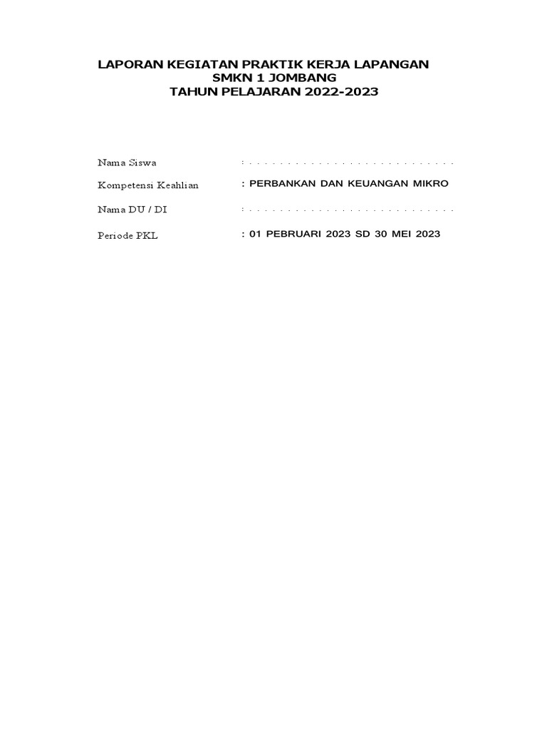 Jurnal Kegiatan Siswa PKL 22-23 | PDF