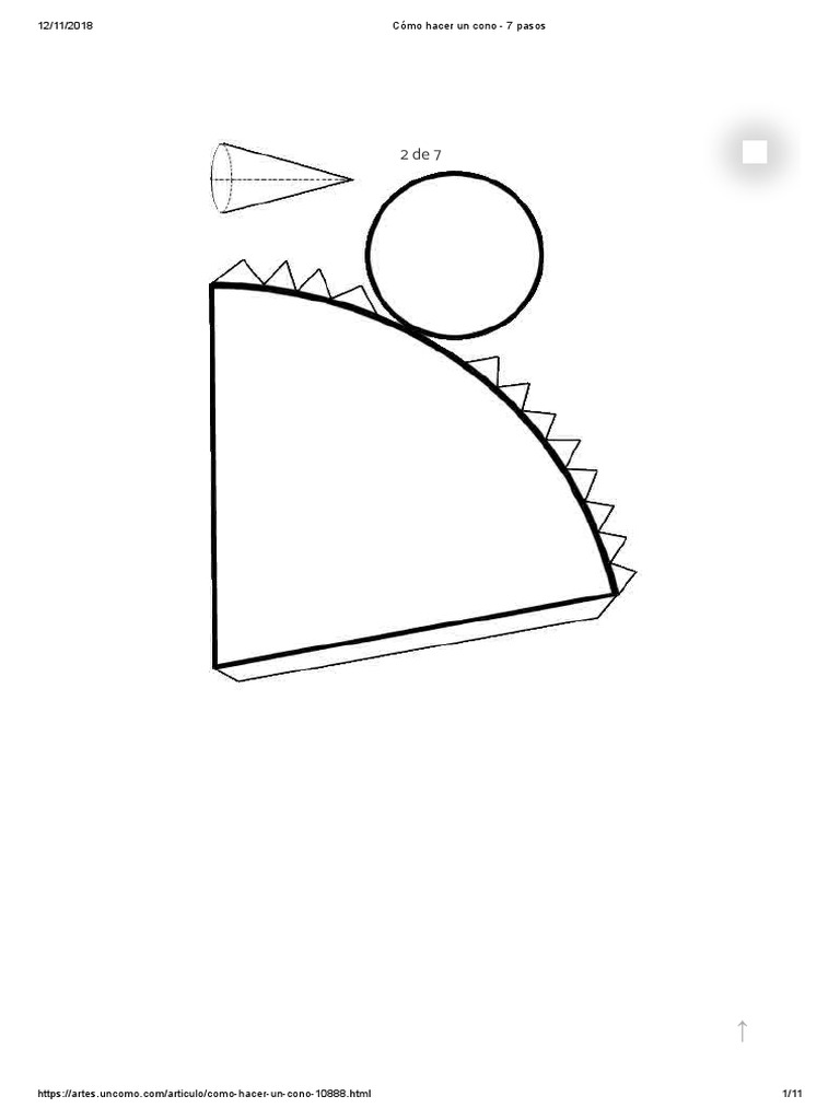 Cómo Hacer Un Cono - 7 Pasos | PDF | Formas geométricas