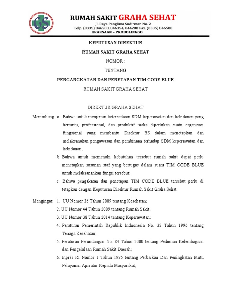 SK Tim Code Blue Baru | PDF