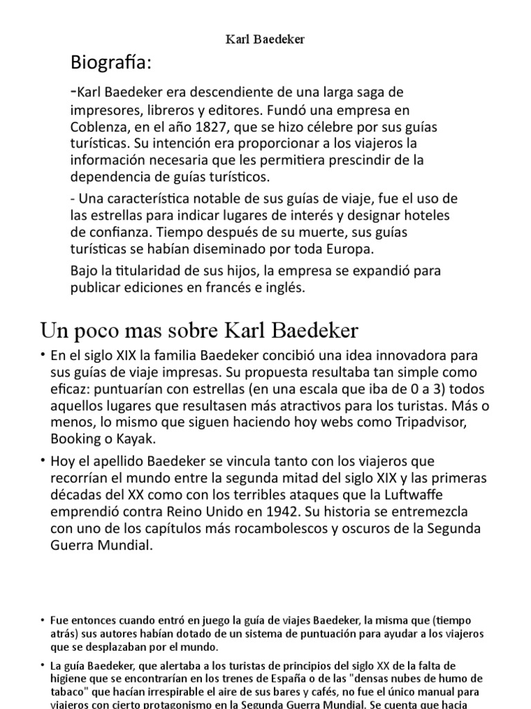 Aportes de Karl Baedeker al Turismo | PDF