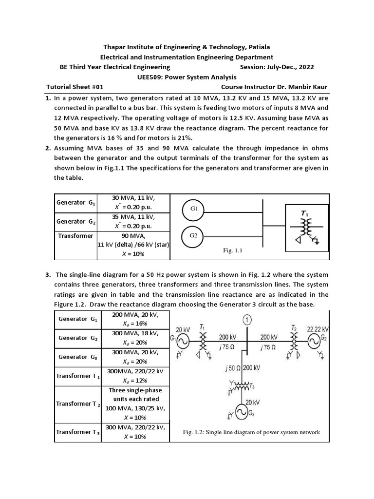 UEE509 Tutorial Sheets and Lab Assignments | PDF | Transformer | Electrical Impedance