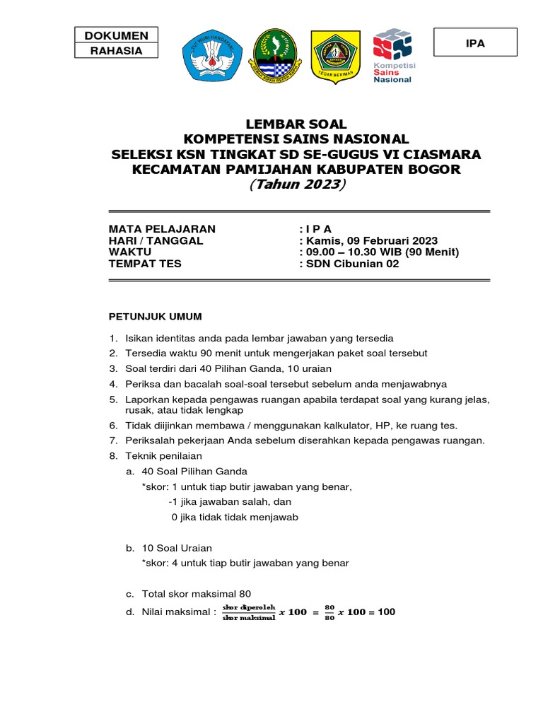 Cover Dan LJT KSN Ipa 2023 | PDF
