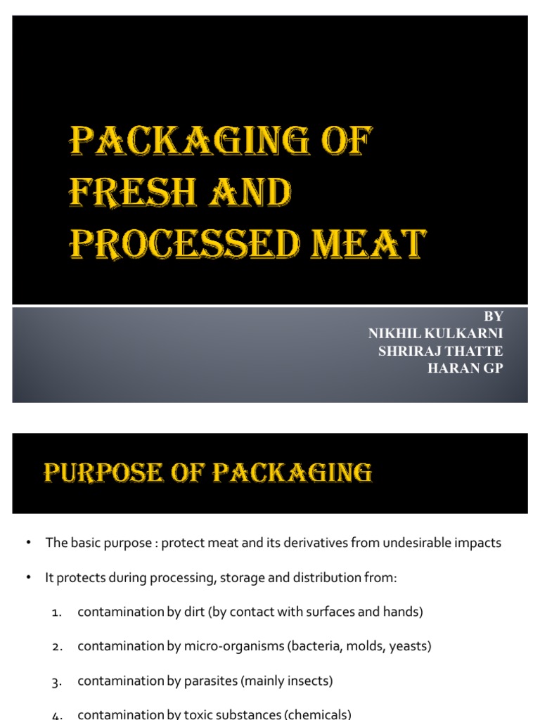Packaging of Fresh and Processed Meat | PDF | Canning | Pressure Cooking