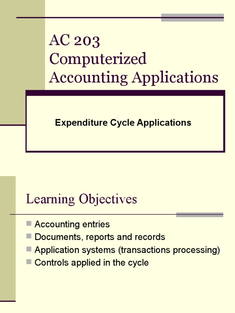 Computerized Accounting Applications | PDF | Accounts Payable | Voucher