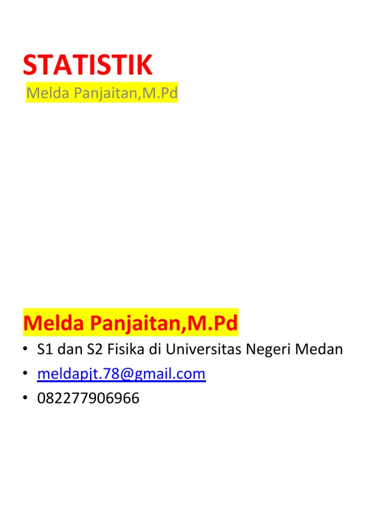 Pendahuluan Statistik (Pertemuan Ke-1) | PDF