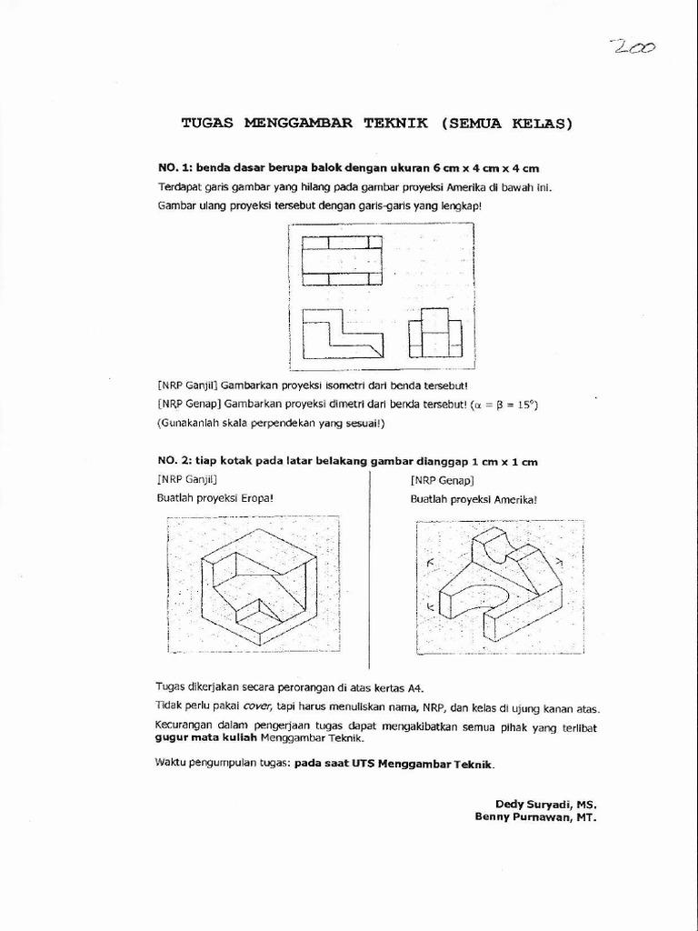 Teknik Gambar Geometri Dasar | PDF