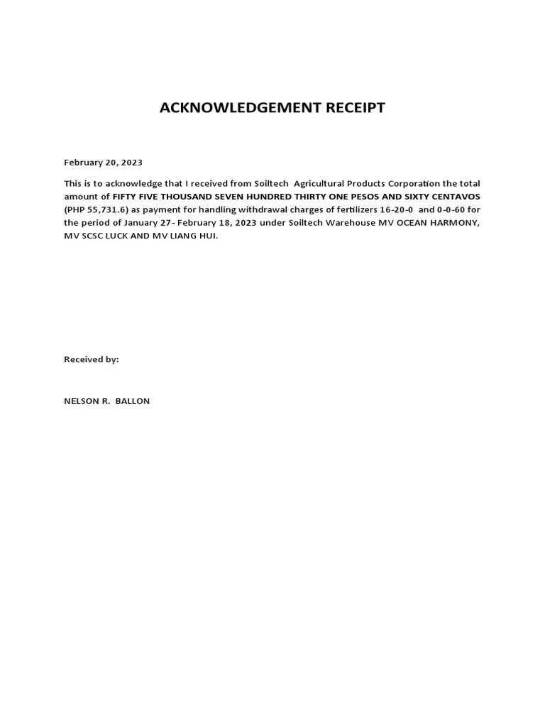 Acknowledgement Receipt Withdrawal Feb.20 | PDF